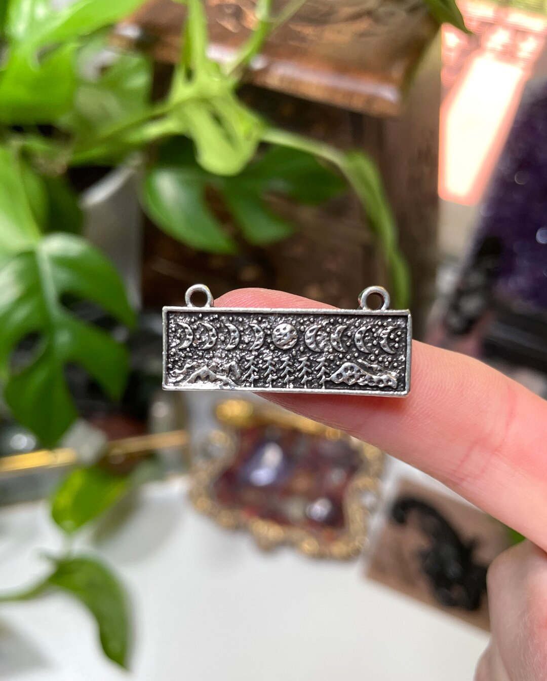 Nature Moon Phase Plaque Charm | Spirit Guide Familiar Spooky Oddities ...