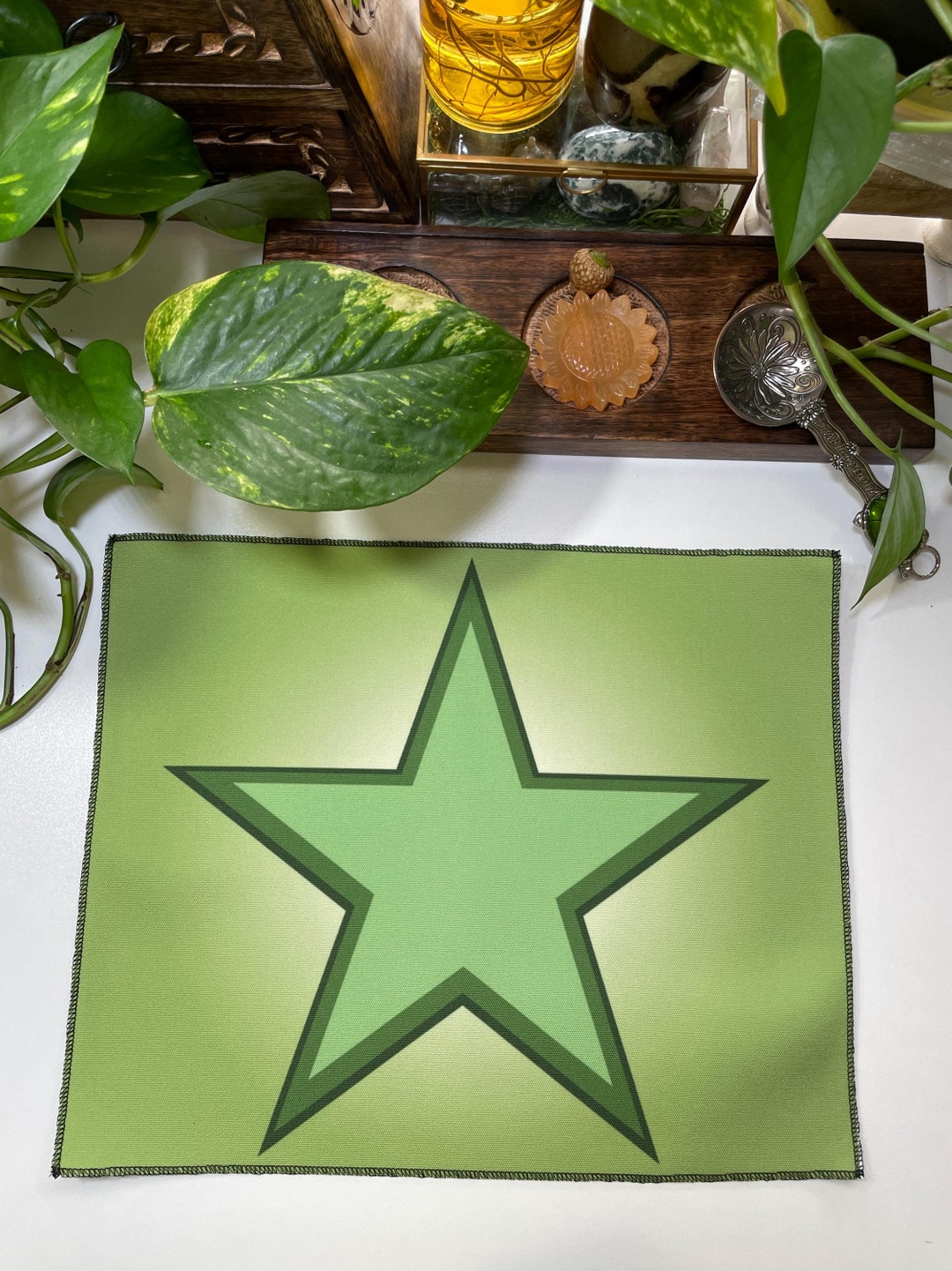 Green Star Casting Cloth | Divination & Ritual Mat | Charm Casting ...