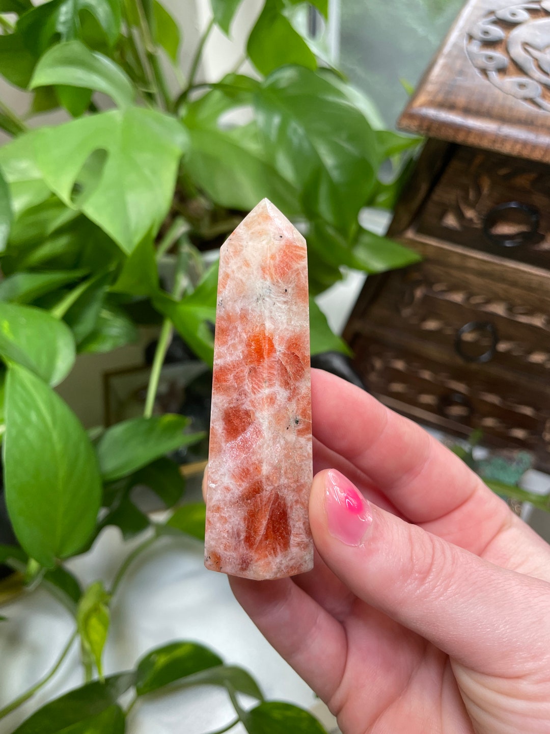 Sunstone Point | Mini Tower Point Self Standing Gemstone Generator ...