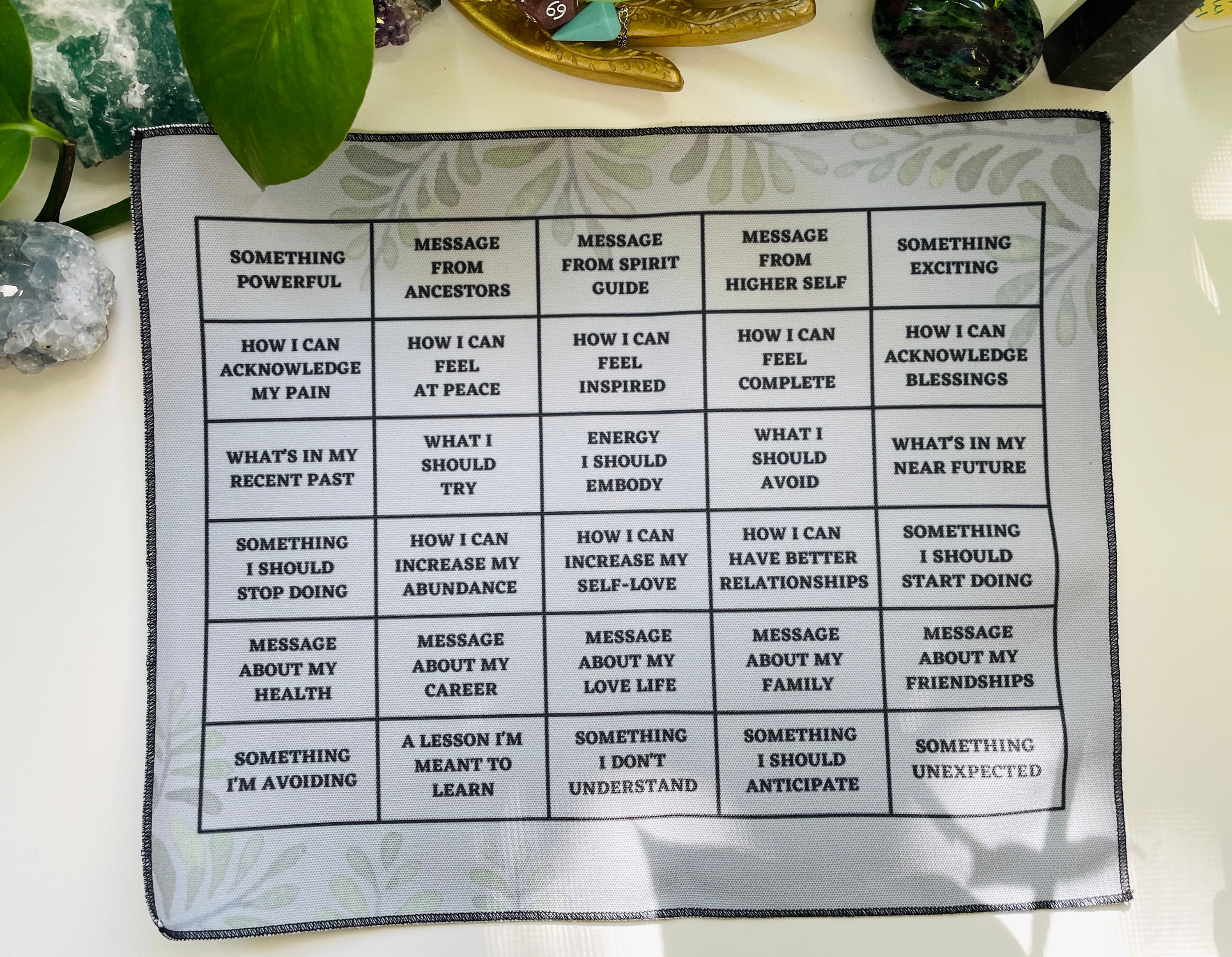 Grey Leaf Grid Casting Mat Divination & Ritual Cloth Charm | Etsy