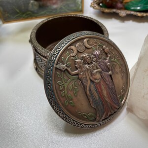 Triple Goddess Maiden Mother Crone Box | Storage Trinket Charm Box ...