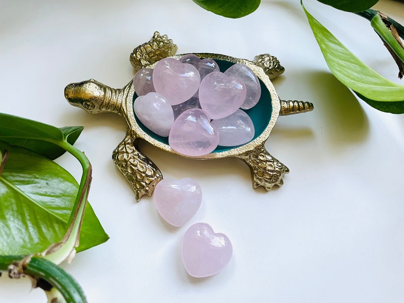 Rose Quartz Heart | Small Puffy 1" | Natural Healing Stone Heart Chakra ...