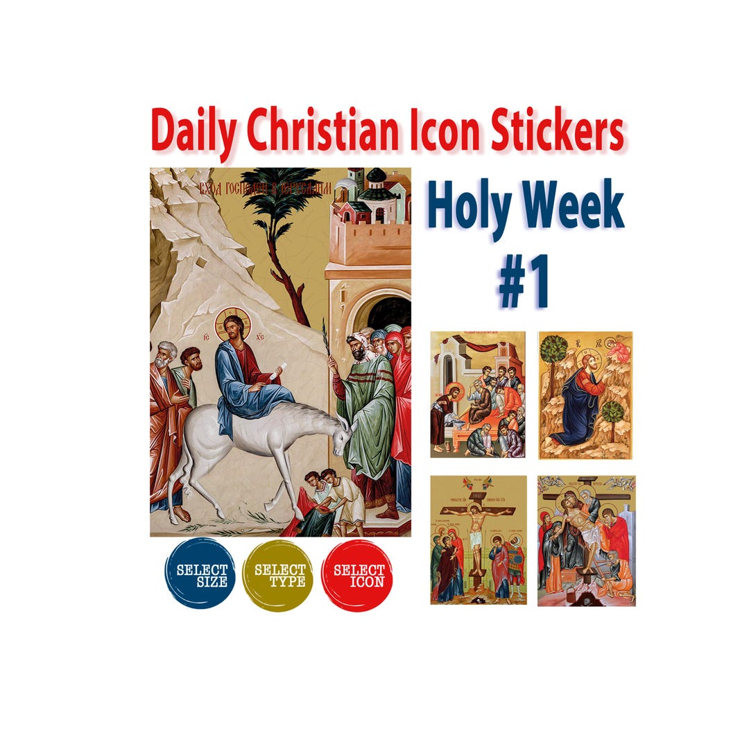 Holy Week Icon Stickers – Part 1: Lazarus Saturday, Palm Sunday, Jesus ...