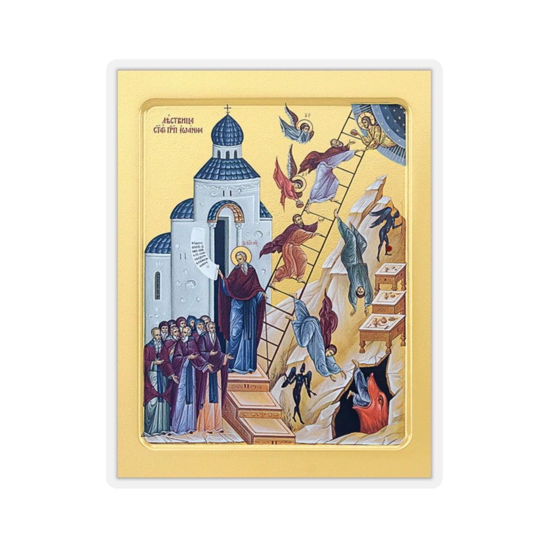 Ladder of Divine Ascent Described by John Climacus Sticker Icon Greek ...