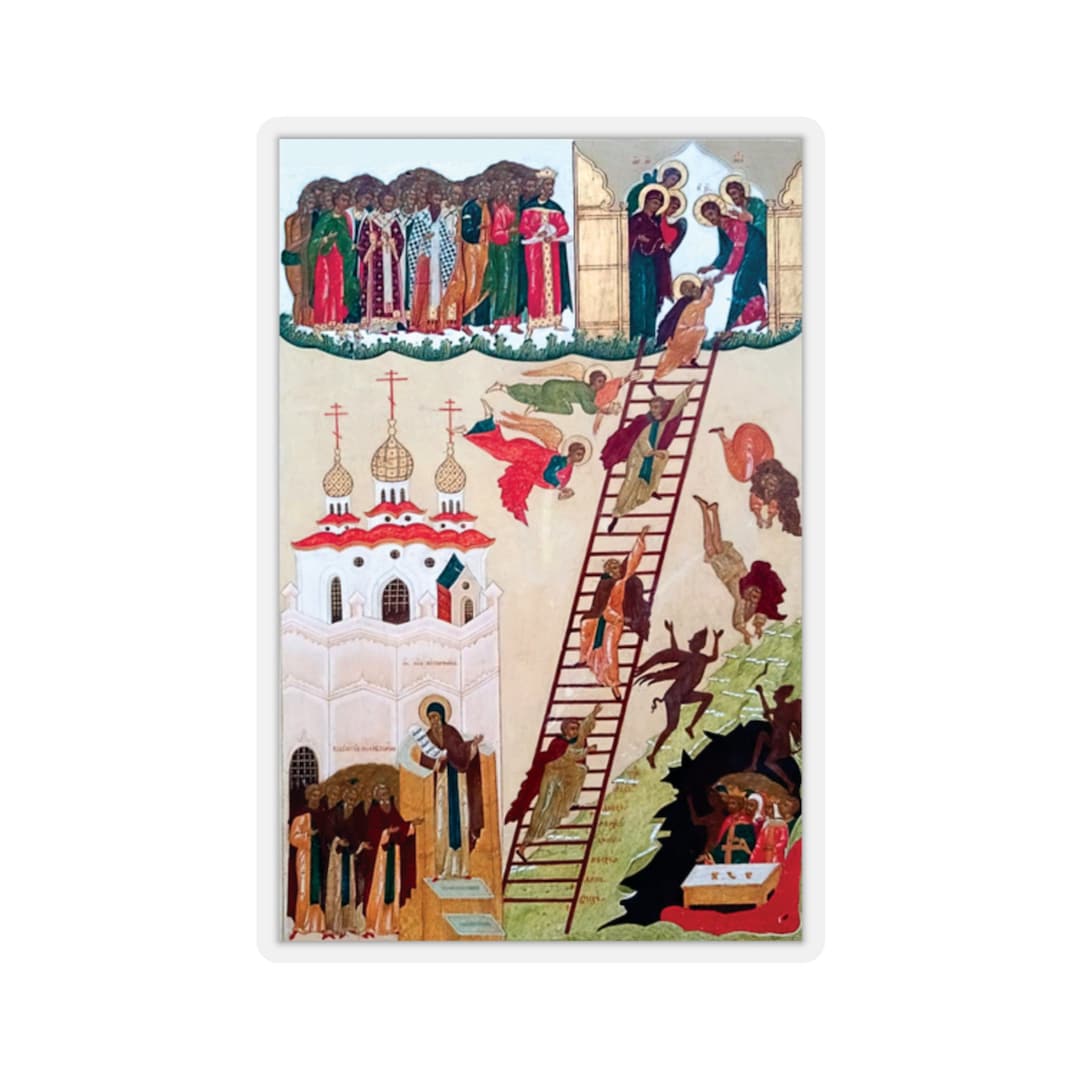 Ladder of Divine Ascent Described by John Climacus Sticker Icon Greek ...