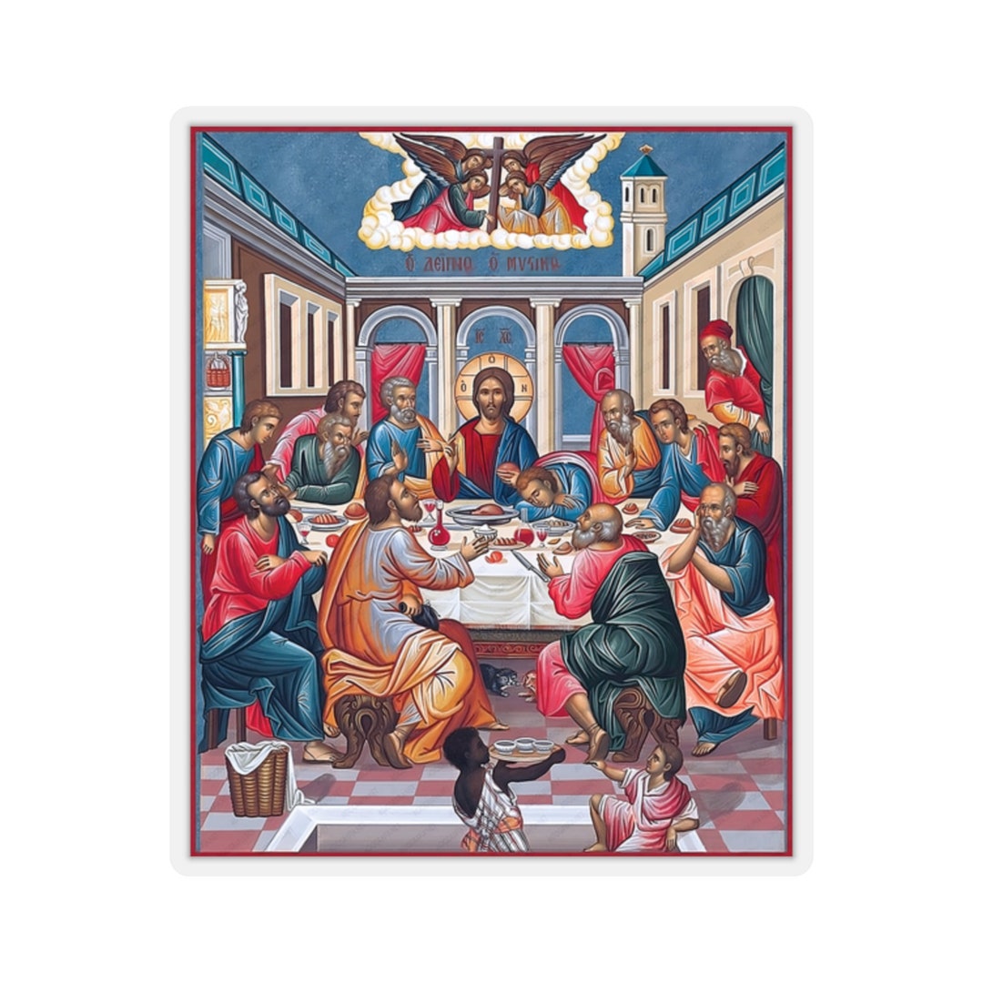 Last Supper Sticker Icon Greek Orthodox Byzantine Christian Icon ...