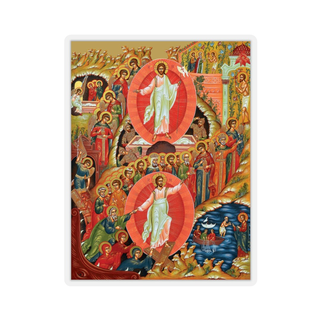 Resurrection of Christ Icon Sticker Christ is Risen Orthodox Easter ...