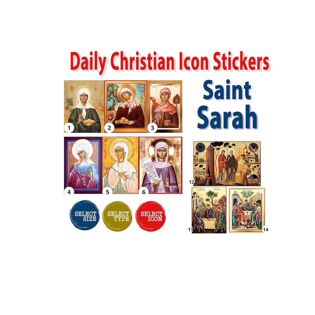 Saint Sarah Icon Sticker – Patron Saint and Helper for Women Praying ...