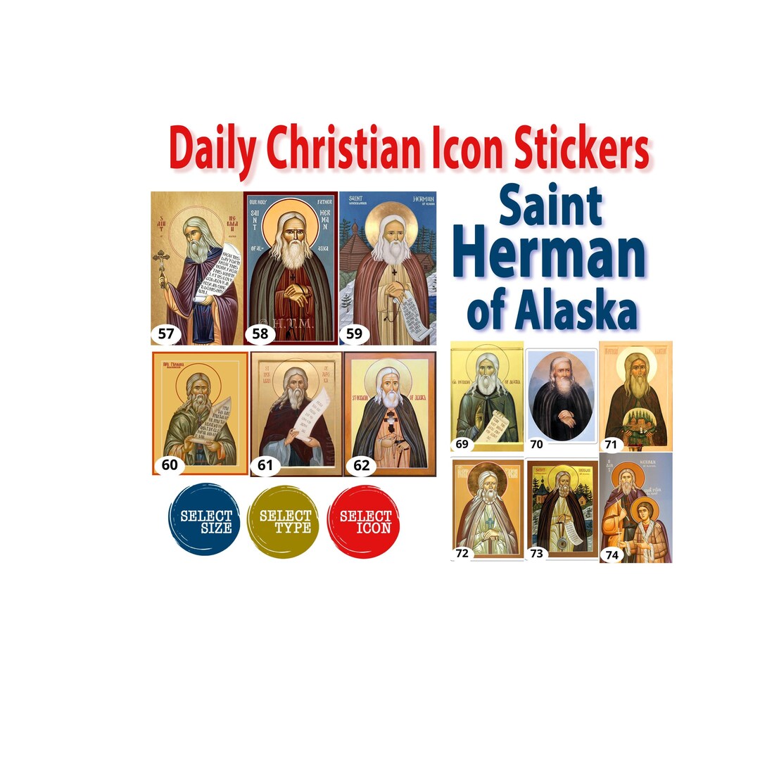 Saint Herman, Wonderworker of Alaska Icon Sticker – Patron Saint and ...