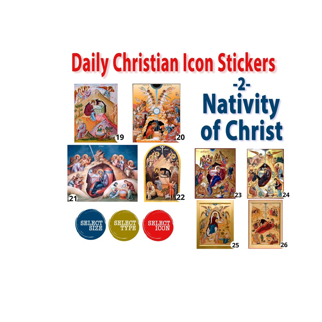 Orthodox & Catholic Christmas Icon Stickers Nativity of Christ Holy ...