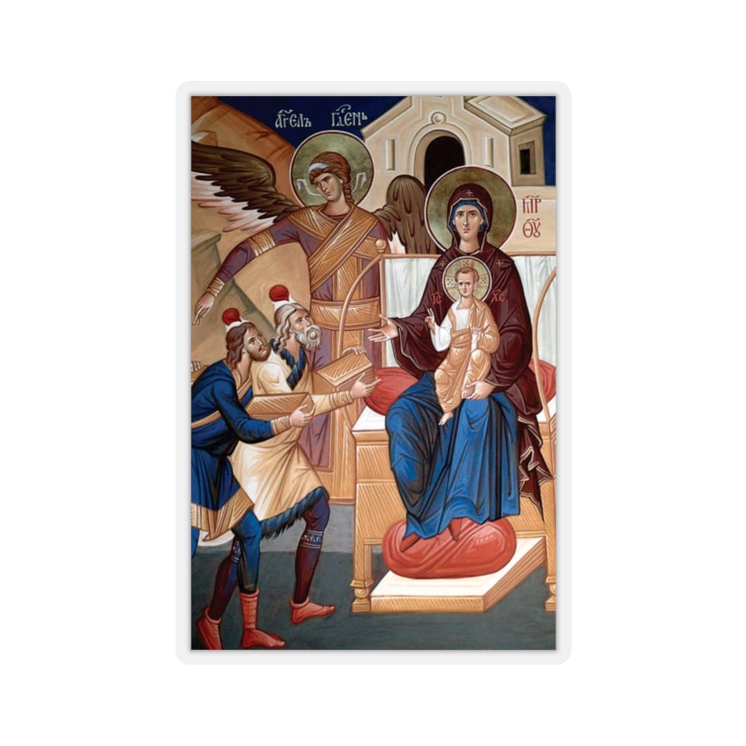 Adoration of the Magi Sticker - Christian Icon, Christmas Nativity - Etsy