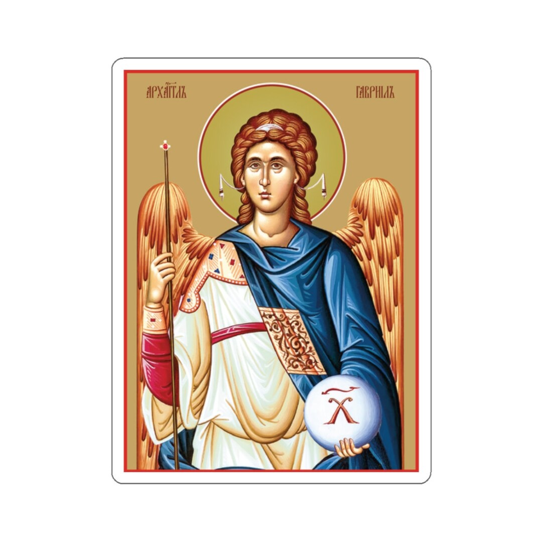 Holy Archangel Gabriel Icon Sticker – Byzantine Christian Art - Etsy