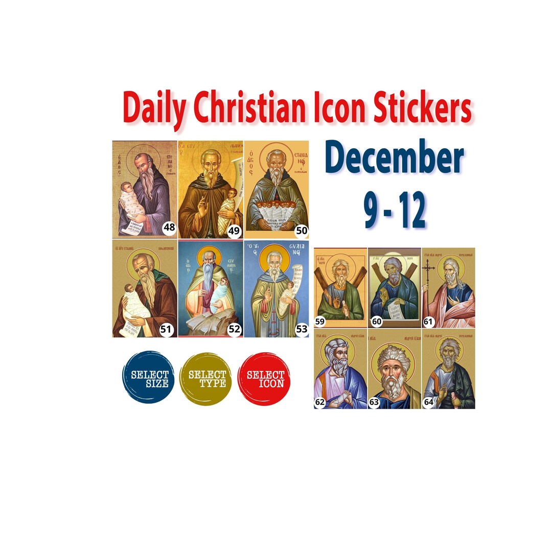 Christian Feast Days Icon Stickers – December 9-13, Religious Art - Etsy