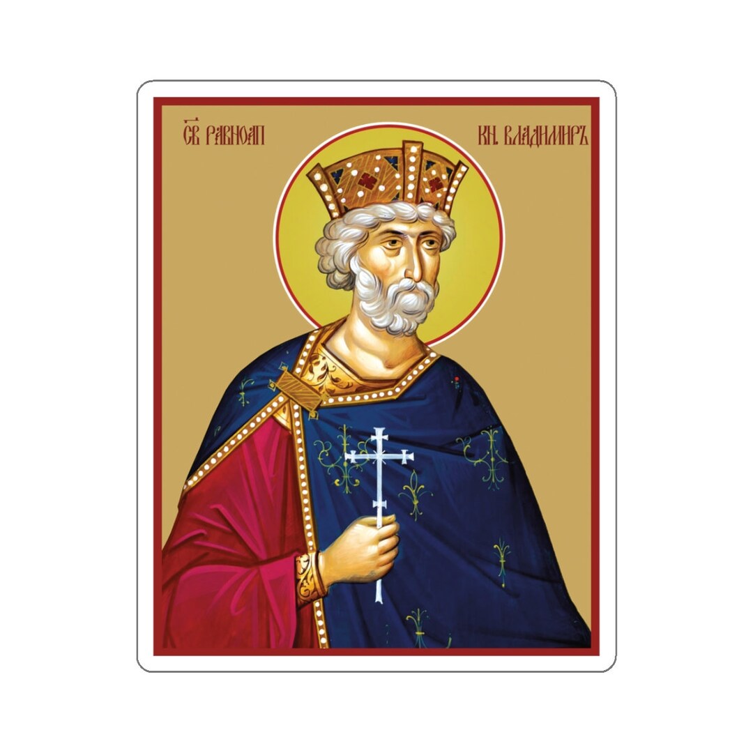 Holy Equal-to-the-apostles Great Prince Vladimir Icon Stickers, Greek ...
