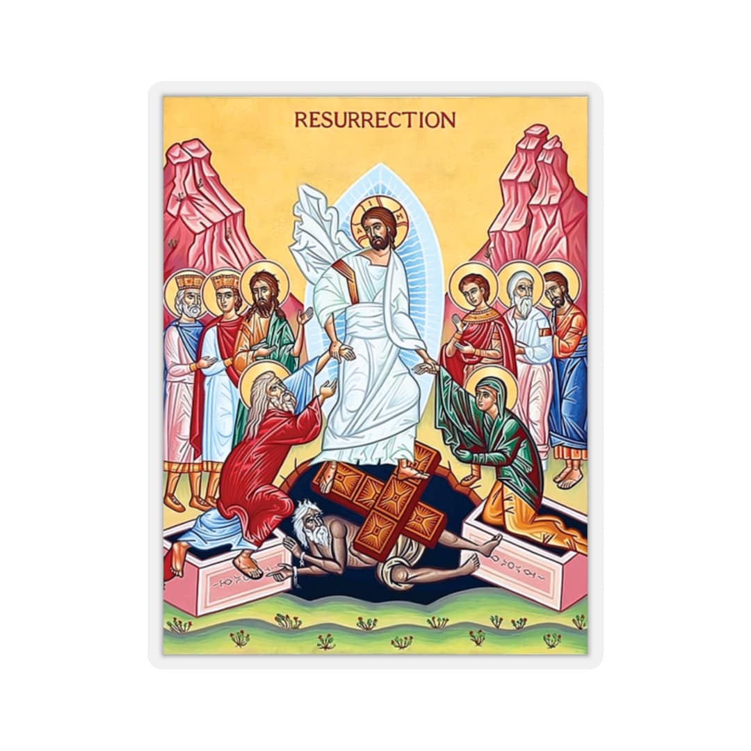 Resurrection of Christ Icon Sticker Christ is Risen Orthodox Easter ...
