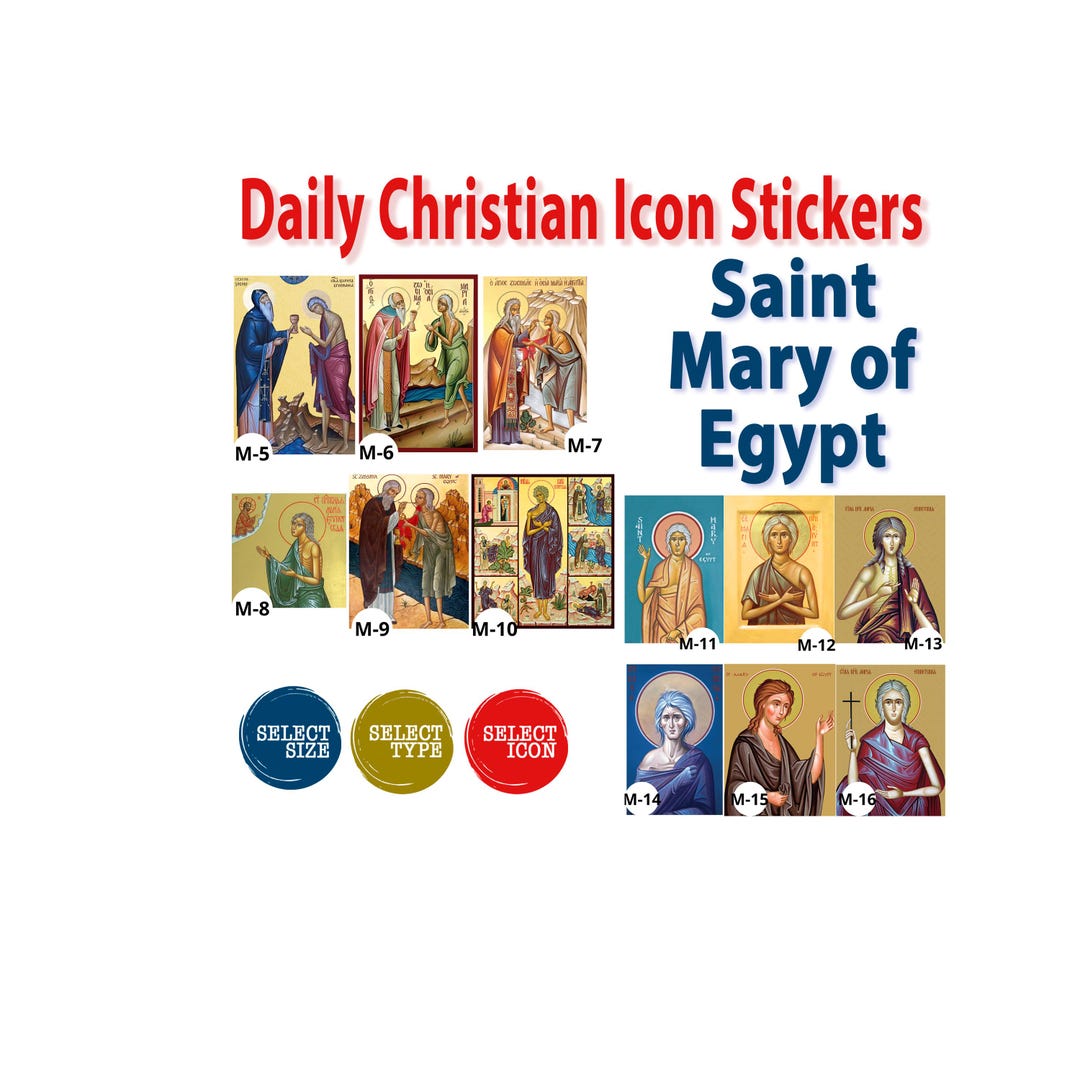 Fifth Sunday of Great Lent: Saint Mary of Egypt Stickers – Feast Days ...
