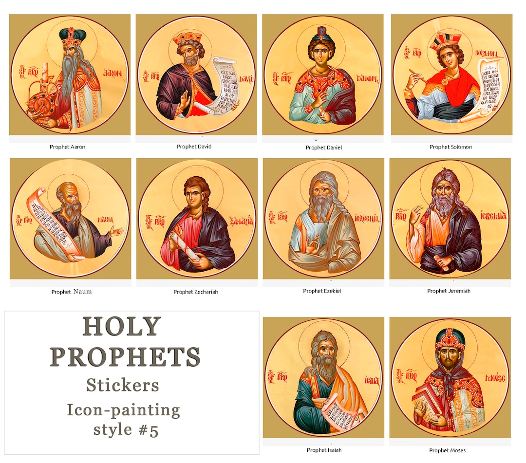 Holy Prophets Icon Stickers: Moses, Isaiah, David, Daniel - Etsy