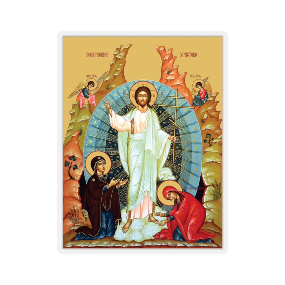 Resurrection of Christ Icon Sticker Christ is Risen Orthodox Easter ...