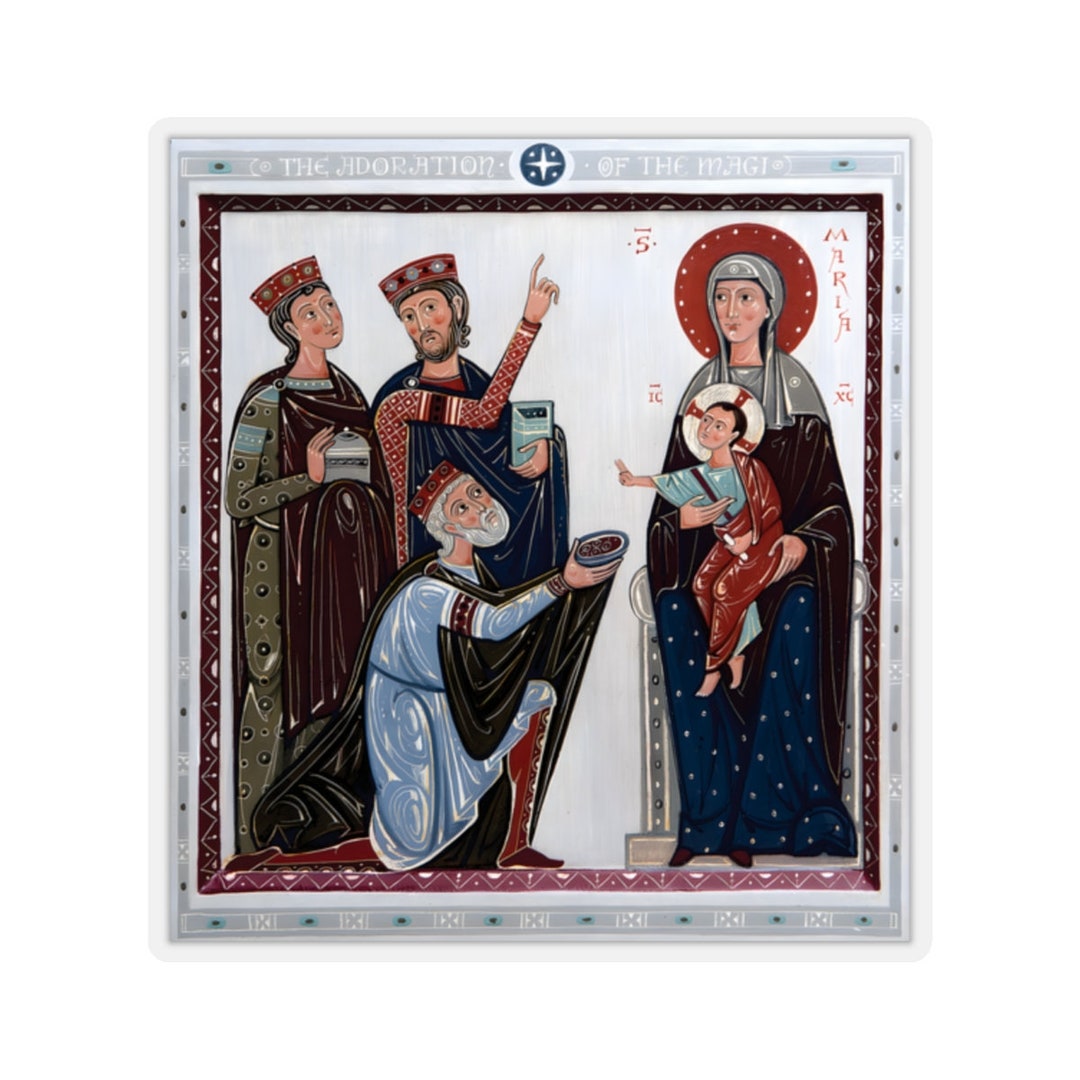 Adoration of the Magi Icon Sticker, Christmas Nativity - Etsy