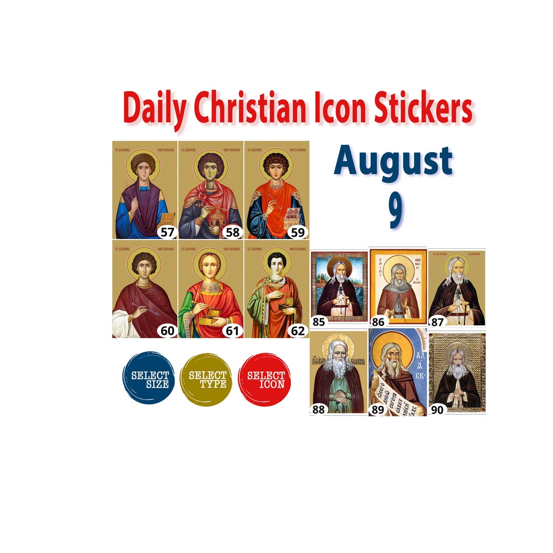 August 9 Christian Icon Stickers, Feast Day Religious Stickers - Etsy