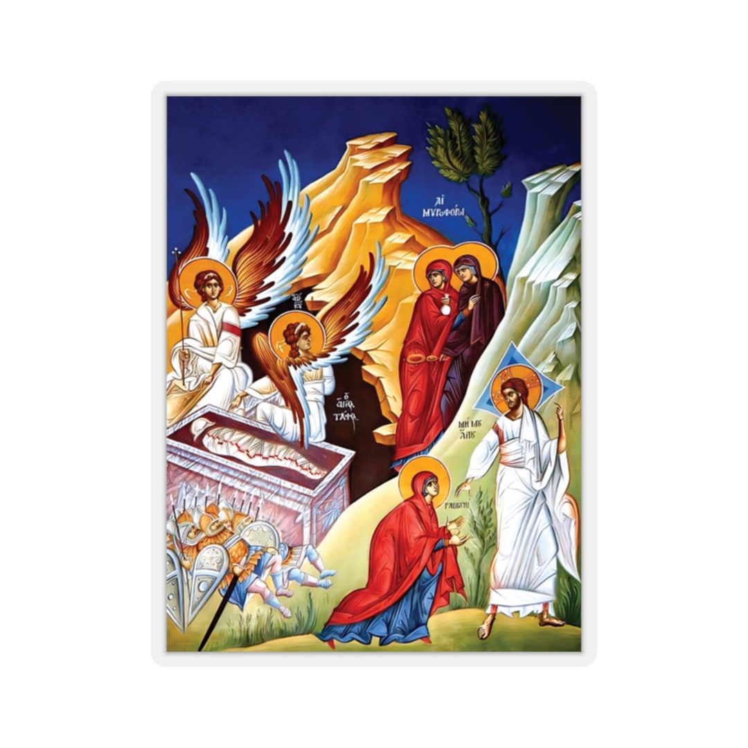 Resurrection of Christ Icon Sticker, Orthodox Easter Anastasis - Etsy