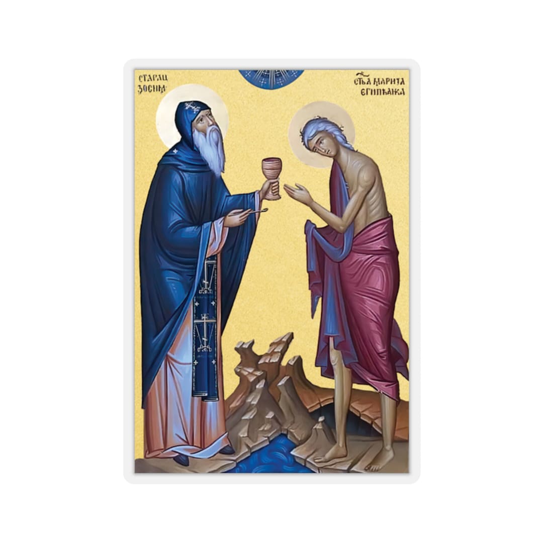 Communion of Saint Mary of Egypt Sticker Icon Greek Orthodox - Etsy