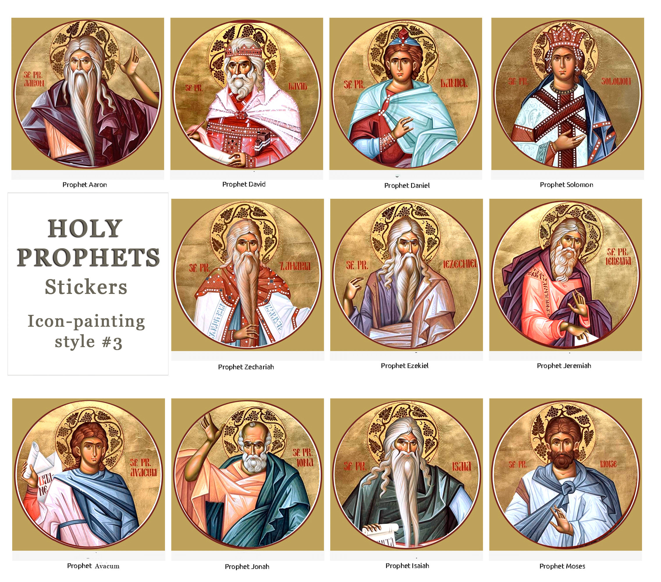 Holy Prophets Stickers Icon Moses Isaiah David Daniel - Etsy