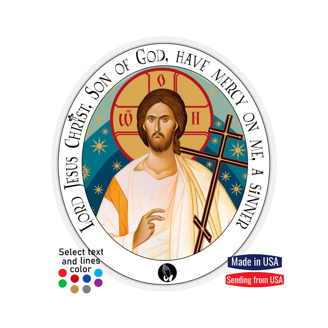 The Jesus Prayer Sticker Jesus Christ Savior Icon Spas Orthodox Jesus ...