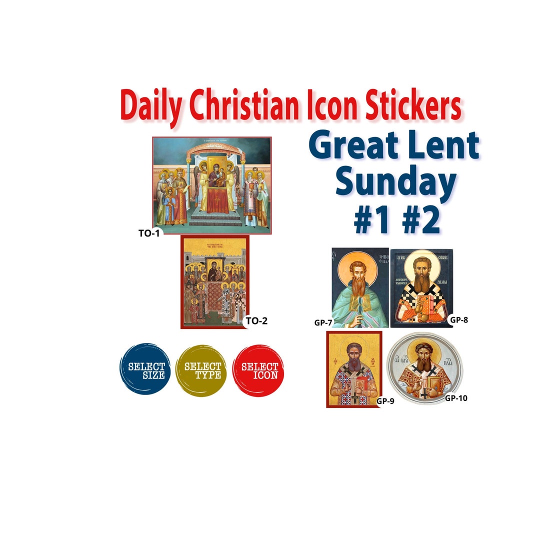Christian Icon Stickers for the First and Second Sundays of Great Lent ...