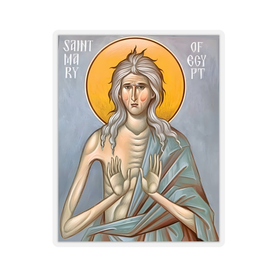 St Mary of Egypt Sticker Icon Greek Orthodox Byzantine Christian Icon ...