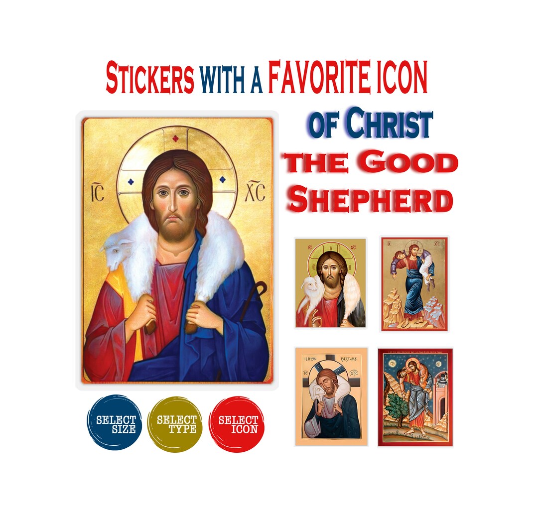 I Am the Good Shepherd Stickers Icon of the Good Shepherd Stickers With ...