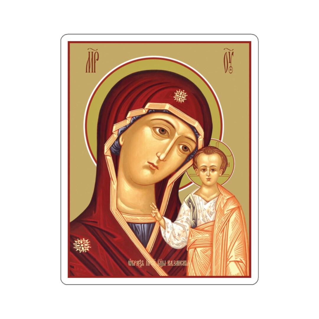 Kazan Icon of the Most Holy Theotokos Stickers Greek Orthodox Byzantine ...
