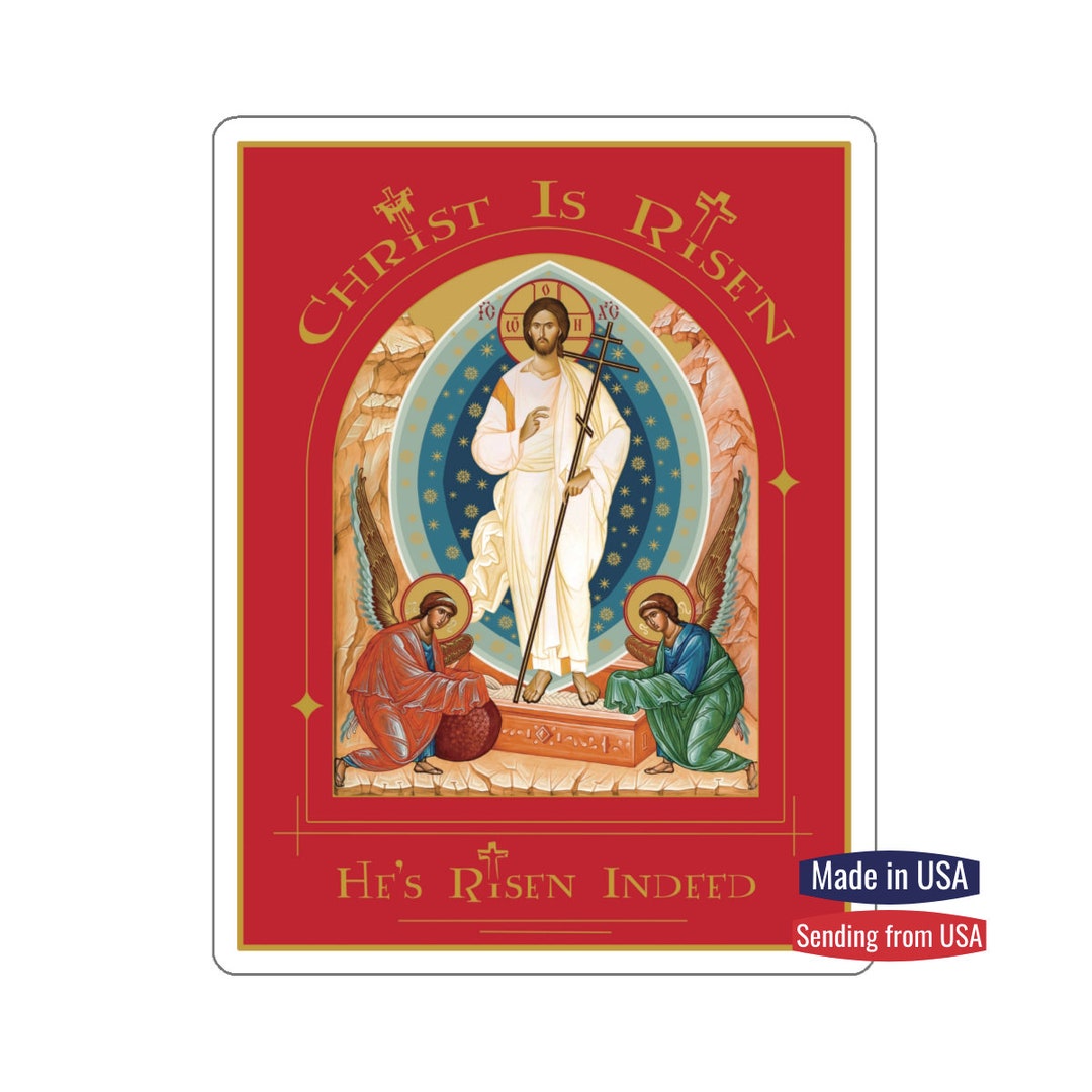 Resurrection of Christ Sticker Paschal Greeting Christ is Risen ...