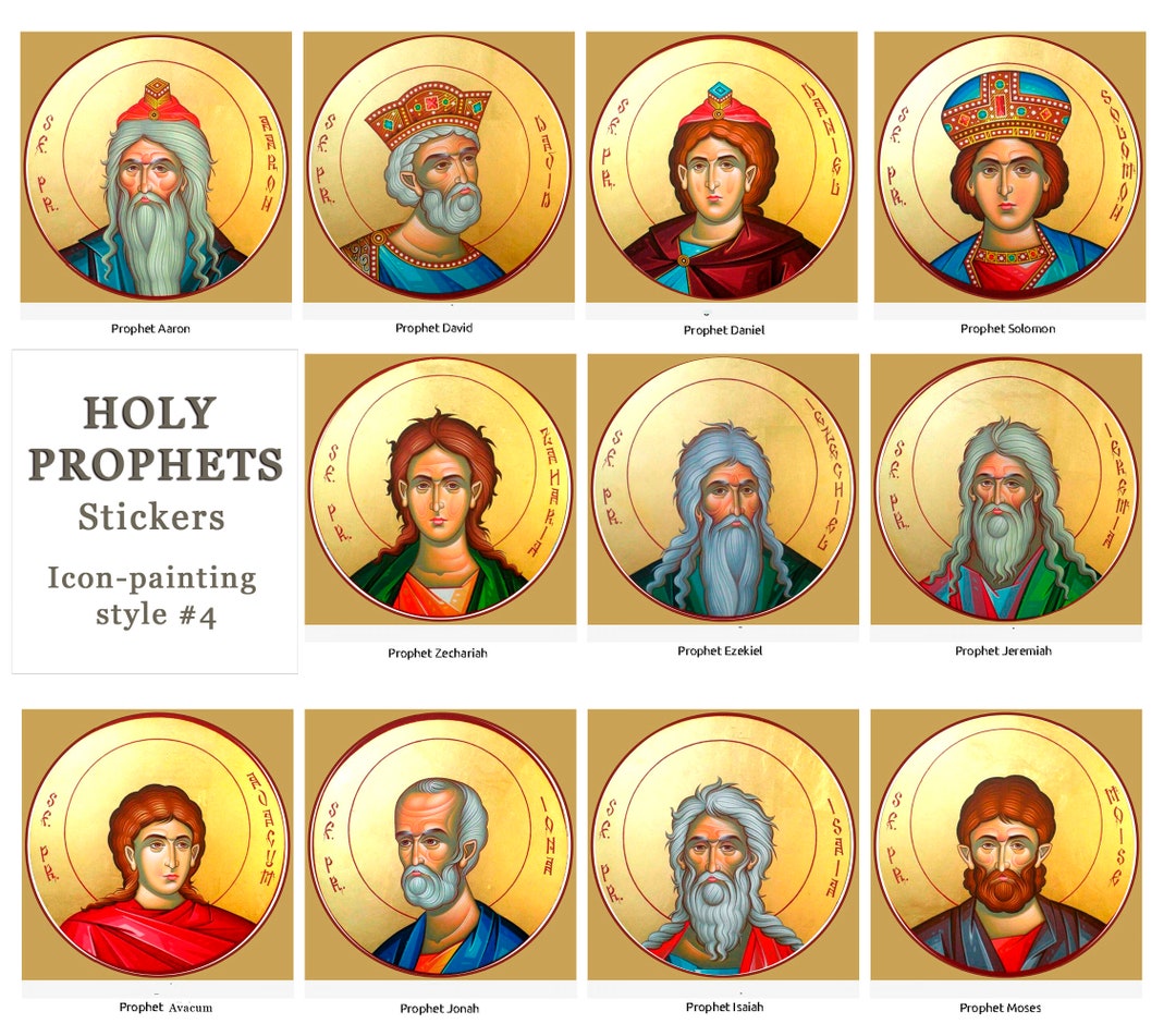 Holy Prophets Stickers Icon Moses Isaiah David Daniel Zechariah ...
