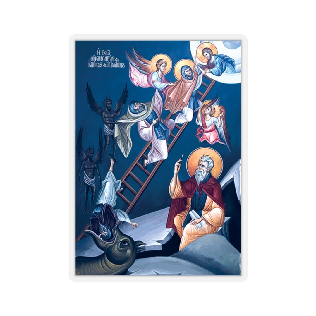 Ladder of Divine Ascent Described by John Climacus Sticker Icon Greek ...