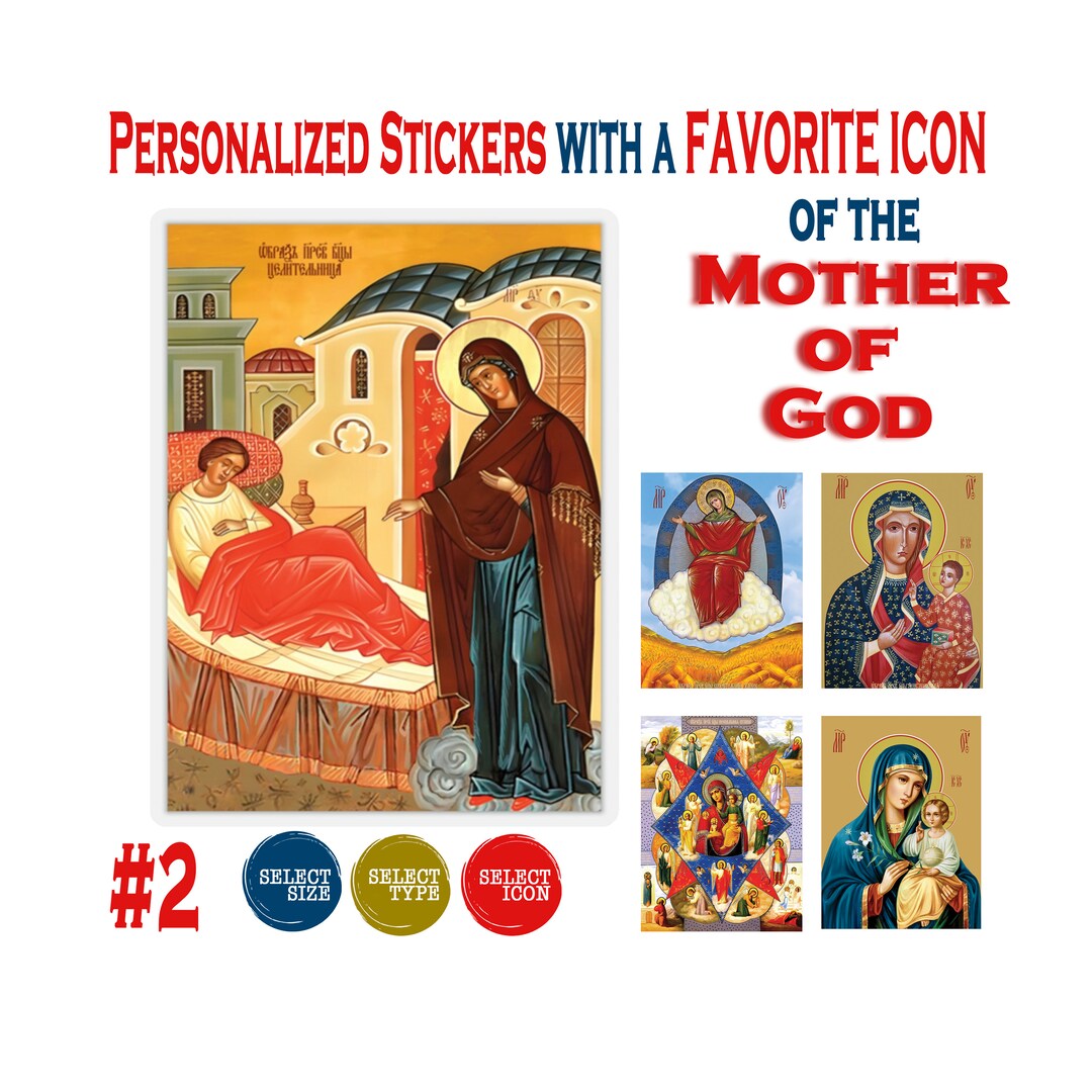 Stickers With a Your Favorite Icon Our Lady Sticker Orthodox Icon of ...