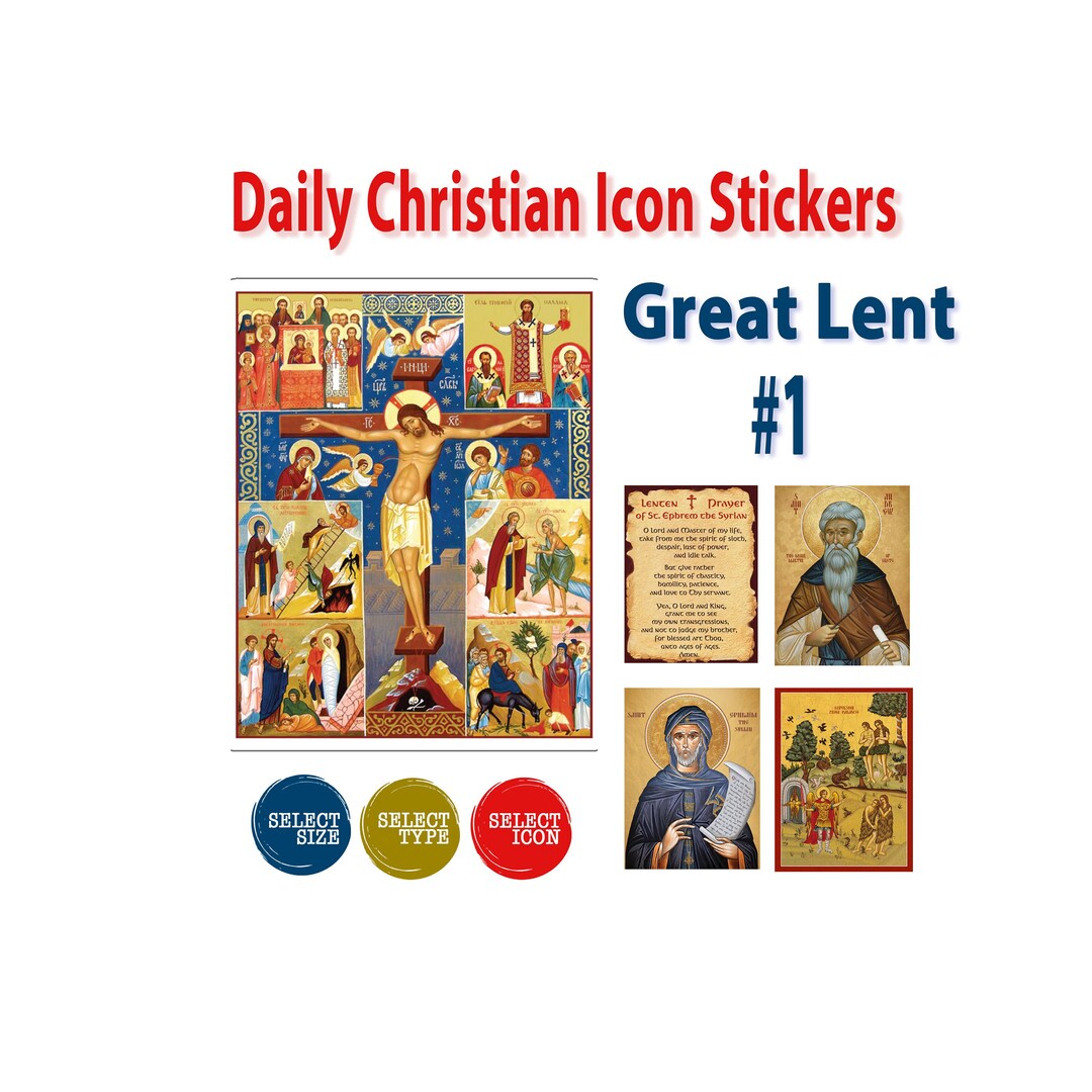 Great Lent Christian Stickers With an Icon for Each Day Feast Days ...