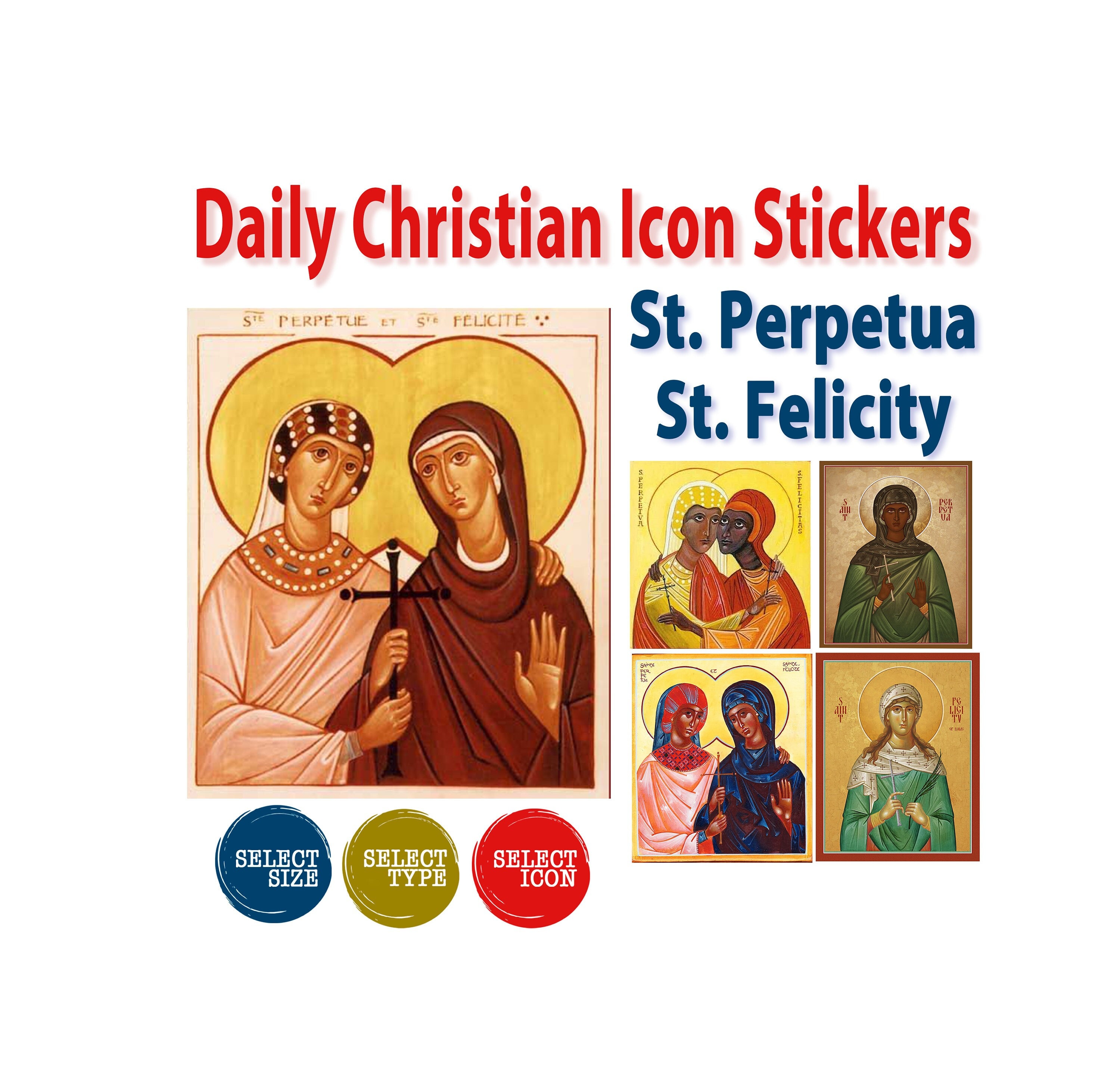 Sts. Perpetua and Felicity Icon Stickers Orthodox, Catholic, Religious ...