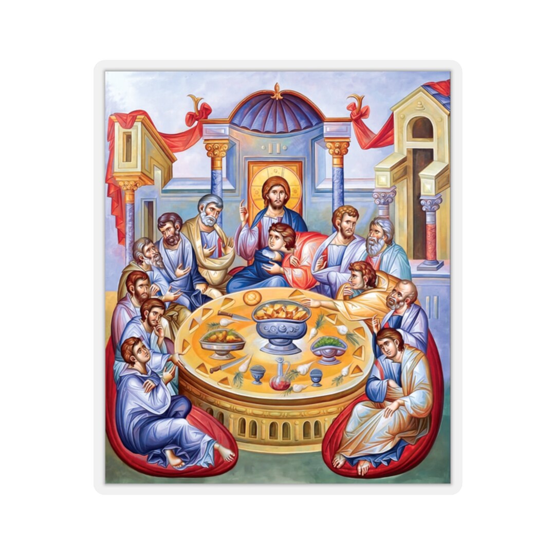 Last Supper Sticker Icon Greek Orthodox Byzantine Christian Icon ...