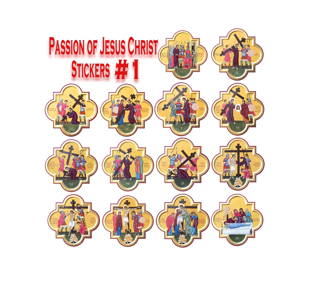 Stations of the Cross Stickers: Passion of Christ, Byzantine Icons - Etsy
