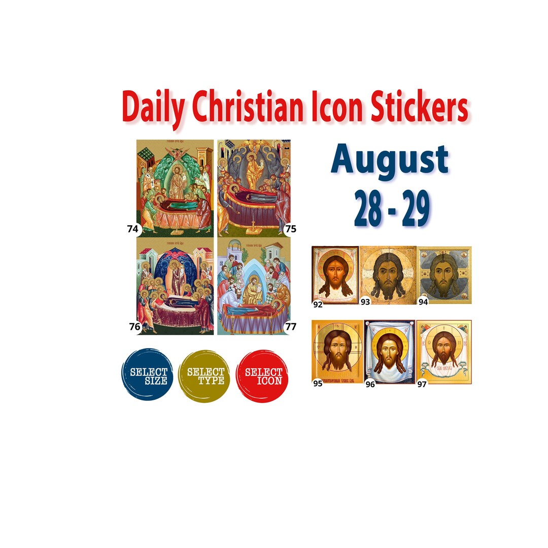 28 August - 29 August Christian Stickers With an Icon for Each Day ...