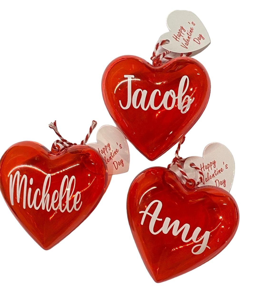 Personalized Fillable Plastic Heart/valentines Gift/party Favor - Etsy