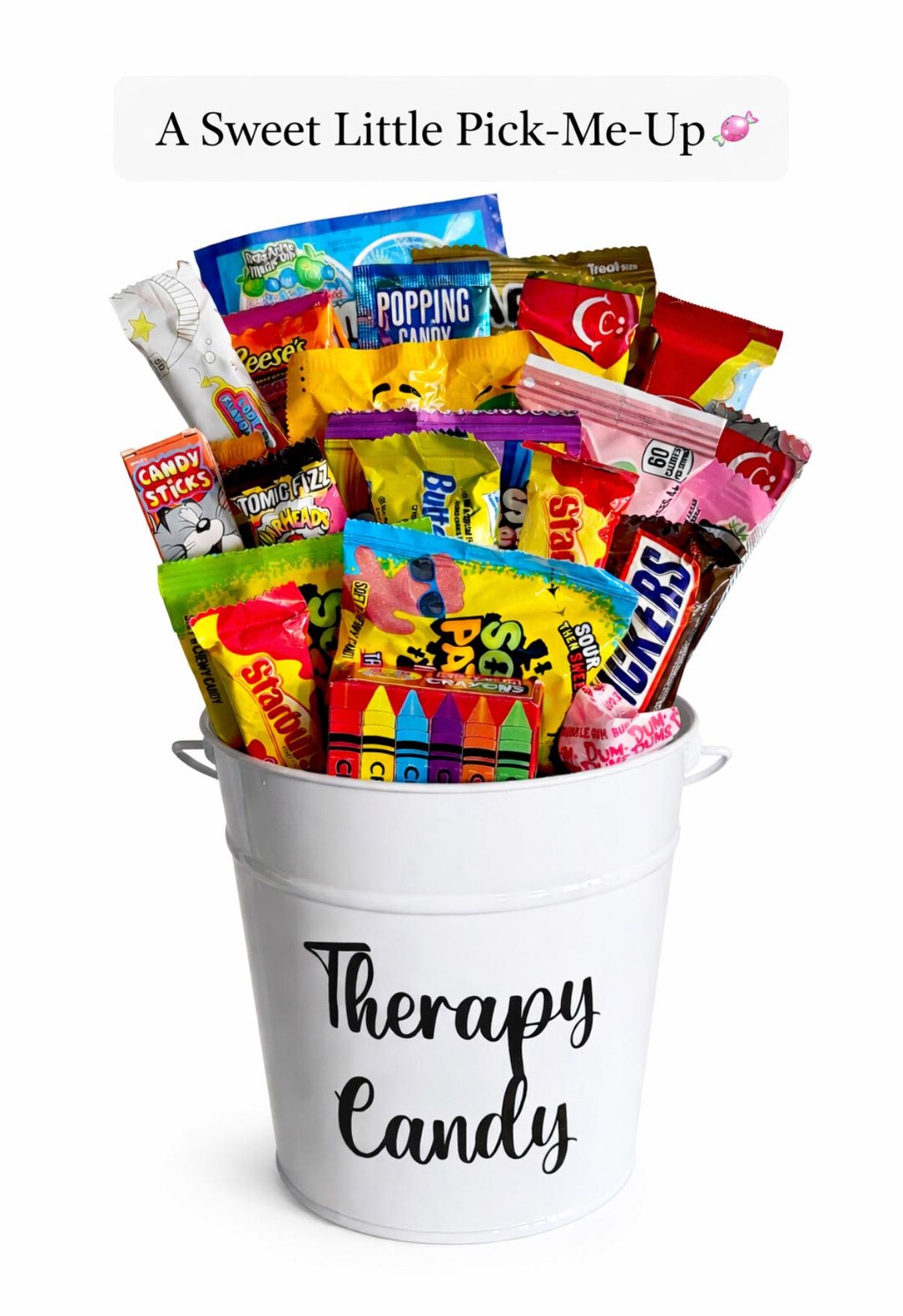 Therapy Candy Pail Bouquet | Stress Relief Gift | Candy Gift Basket ...
