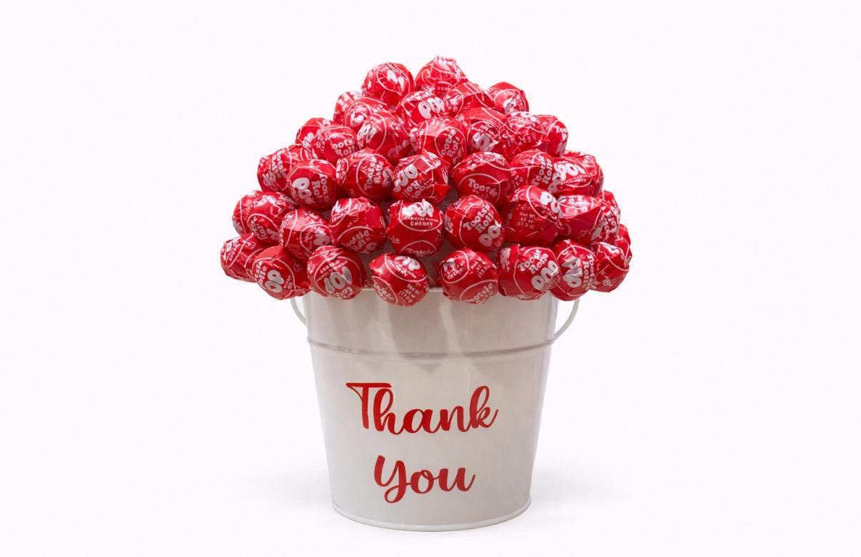 Thank You Tootsie Pop Bouquet - Etsy