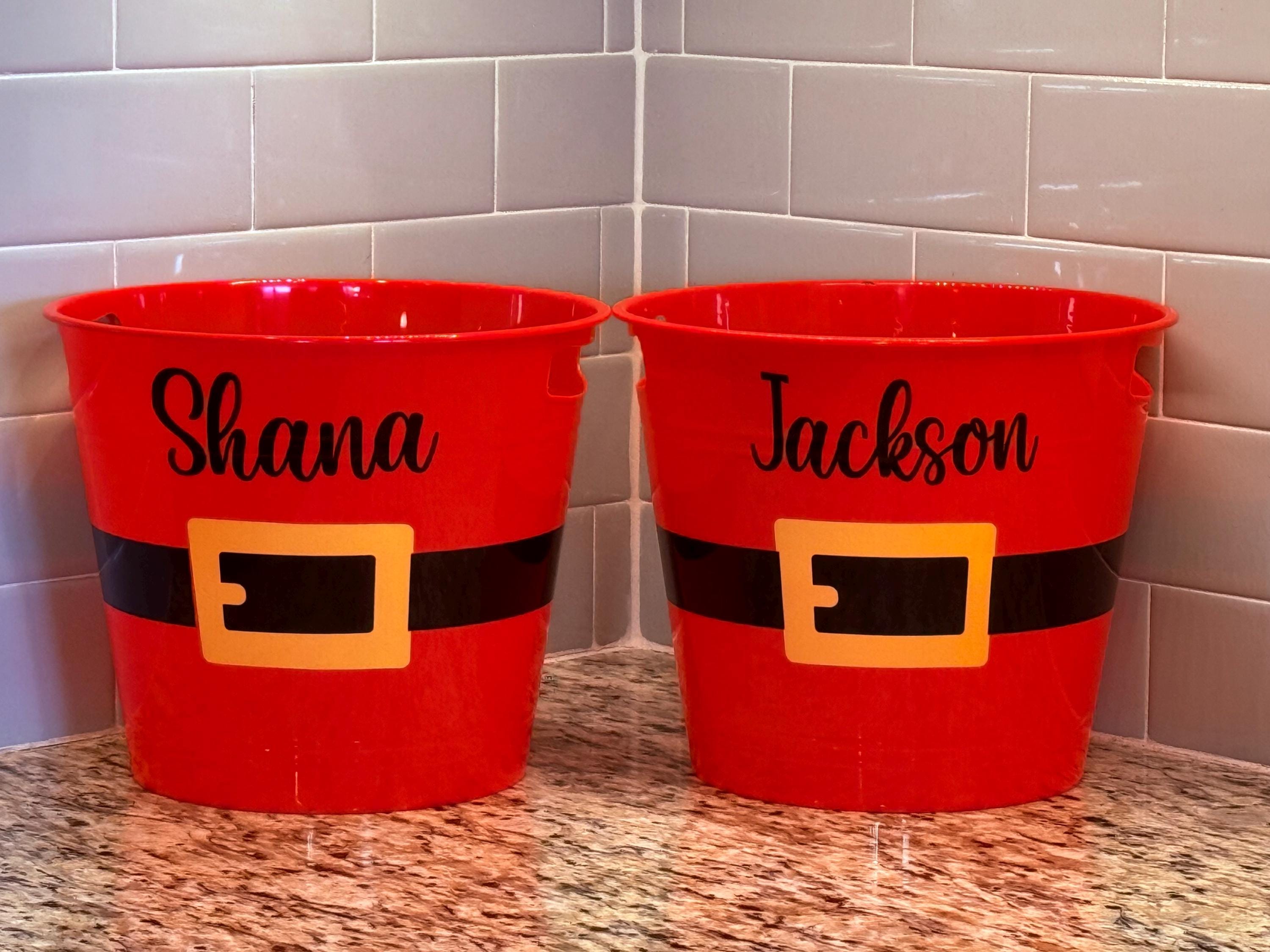 Personalized Christmas Bucket, Personalized Santa Bucket, Santa ...