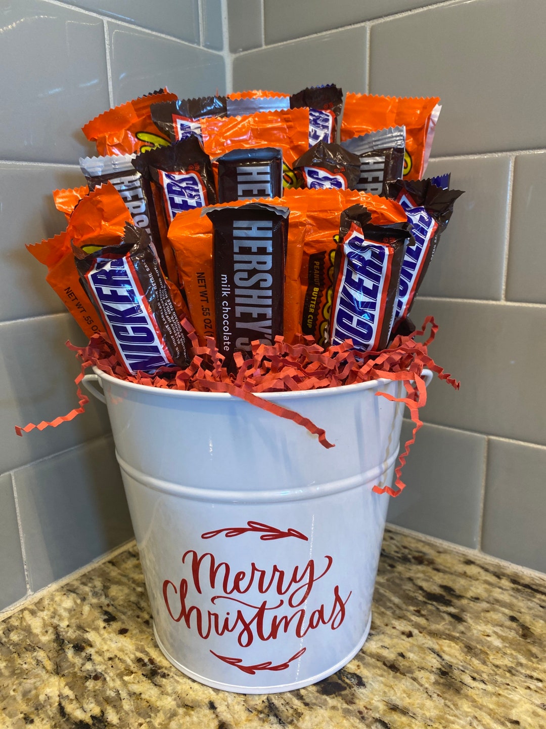 Merry Christmas Pail With Assorted Chocolates - Etsy