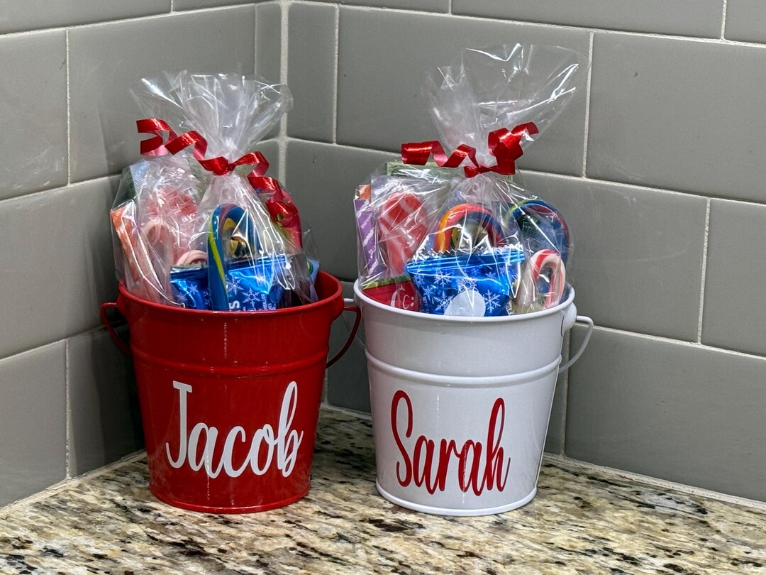 Personalized Small Christmas Pail, Candy Bouquet, Christmas Candy - Etsy