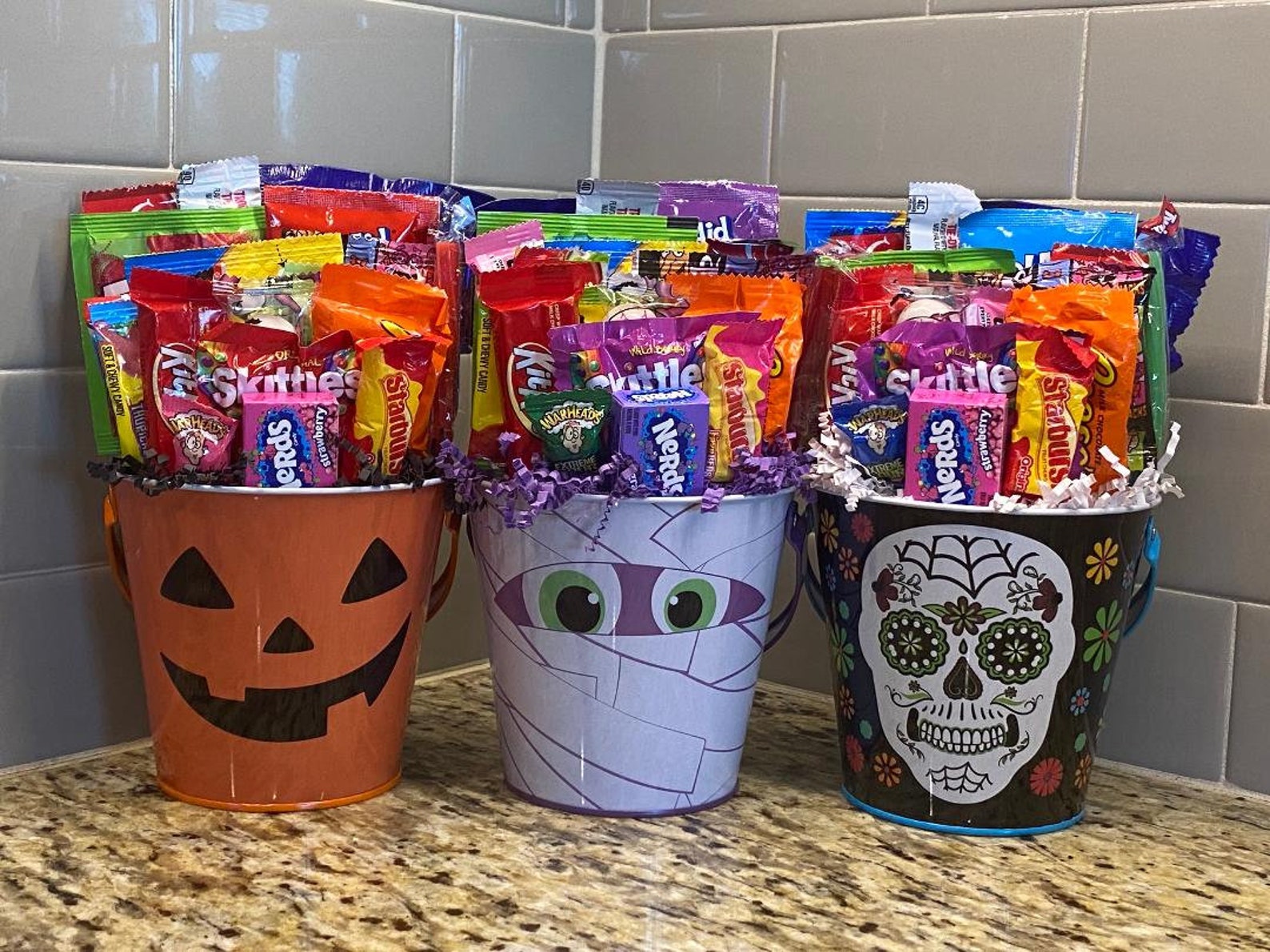 Kids Halloween Candy Bucket/halloween Candy Bouquet - Etsy