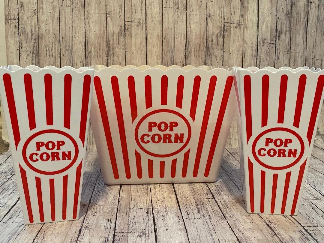 Personalized Popcorn Buckets Movie Night Party Favor Date - Etsy