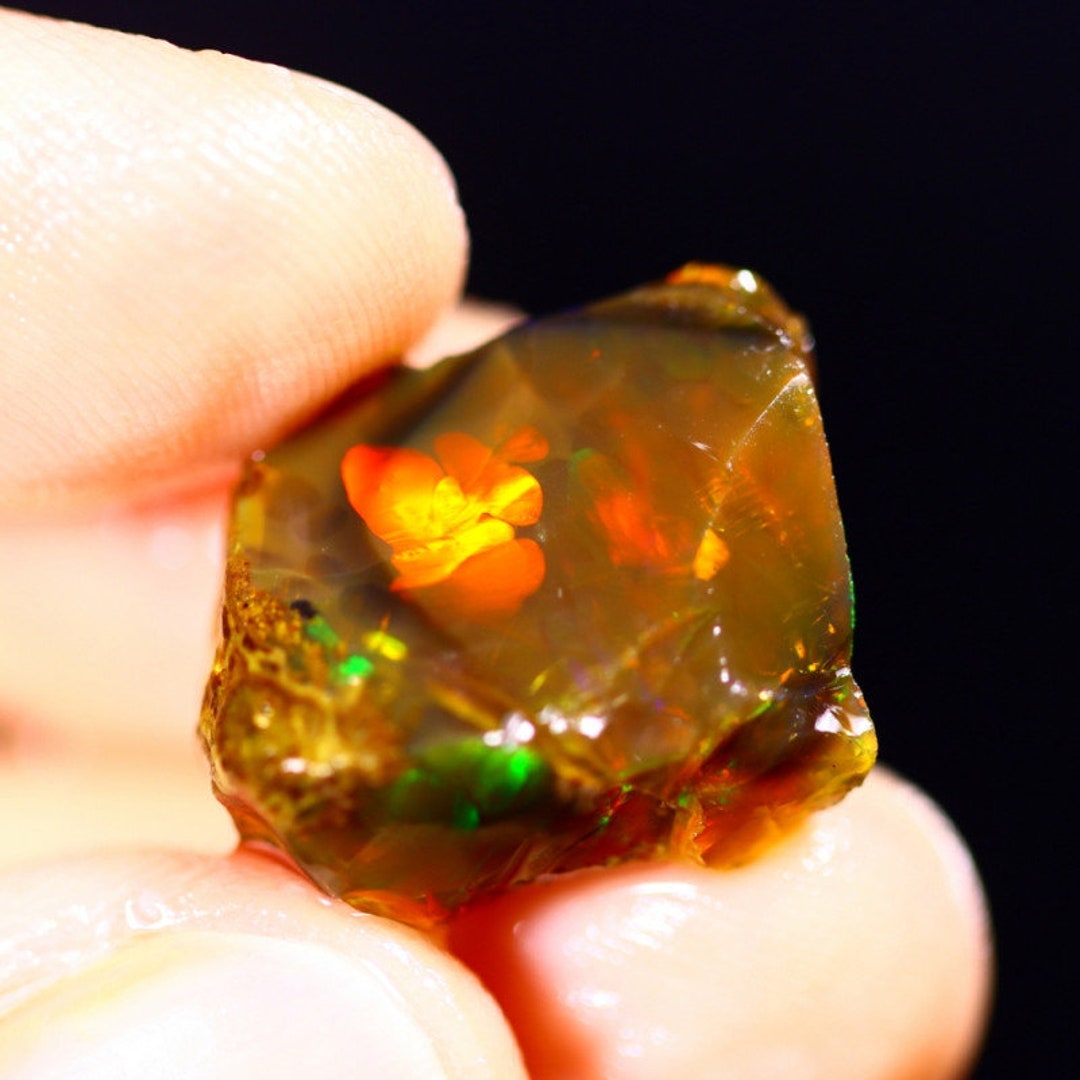 Natural Ethiopian Chocolate Matrix Honeycomb Pattern Fire Opal - Etsy